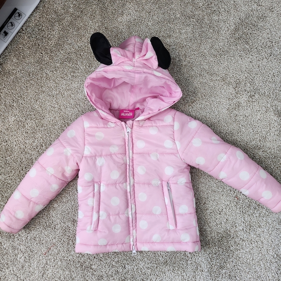 Disney | Jackets & Coats | Disney Pink And White Polka Dot Jacket With ...
